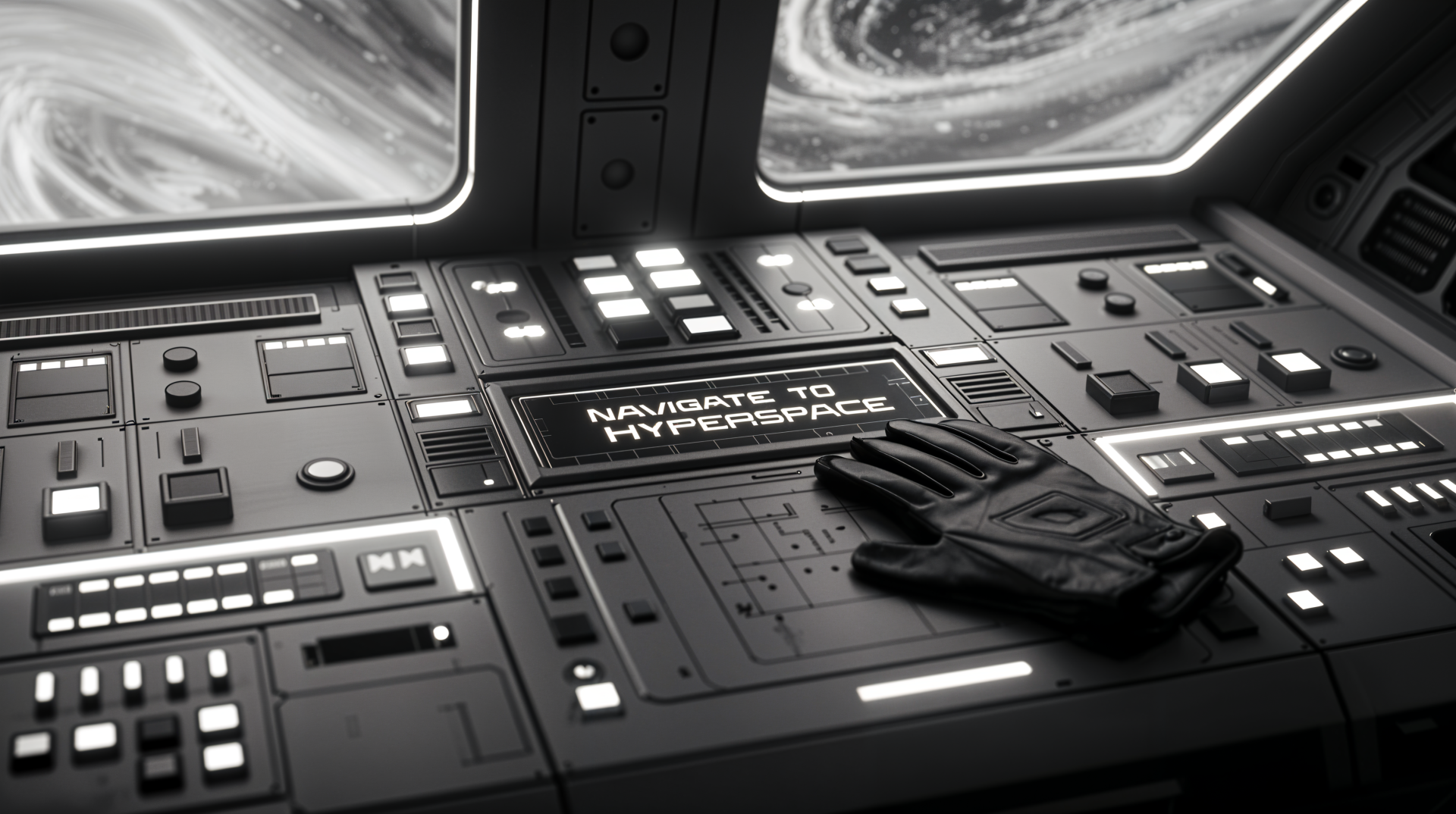 Navigate to Hyperspace — 4K Spaceship Control Panel Wallpaper by ...