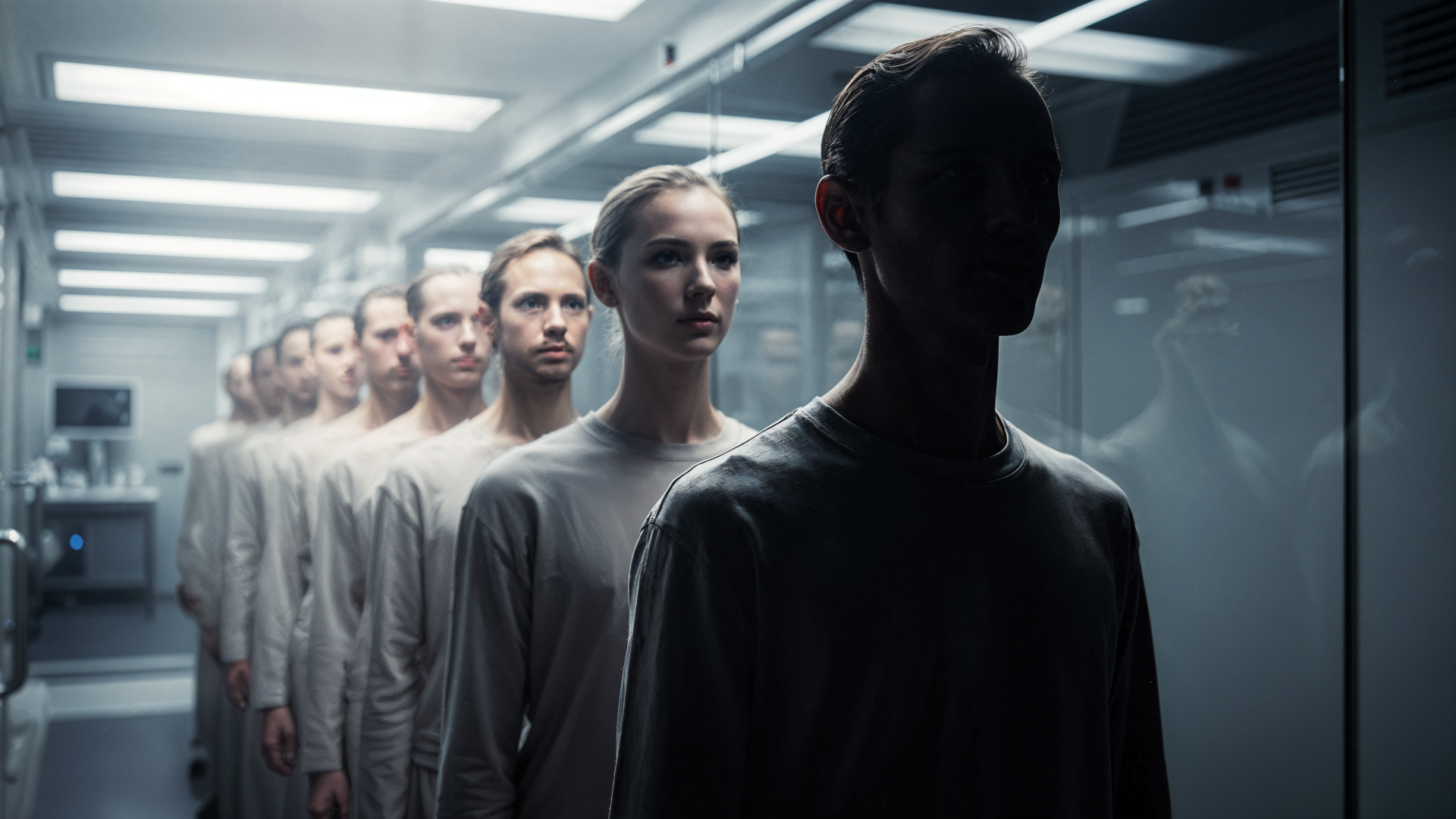4K Ultra HD Wallpaper — Human Cloning: Line of Replicas by QuantumCurator