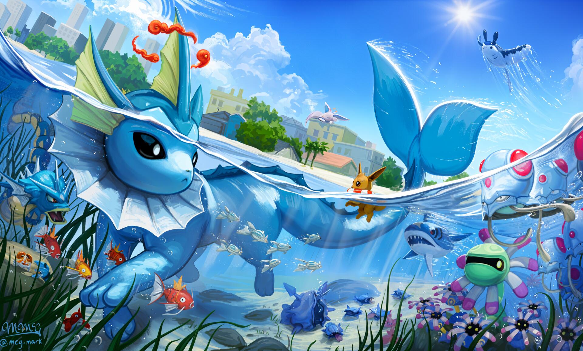 Pokémon Ocean Symphony — Vaporeon, Tentacool, Cradily & Sharpedo (4K ...