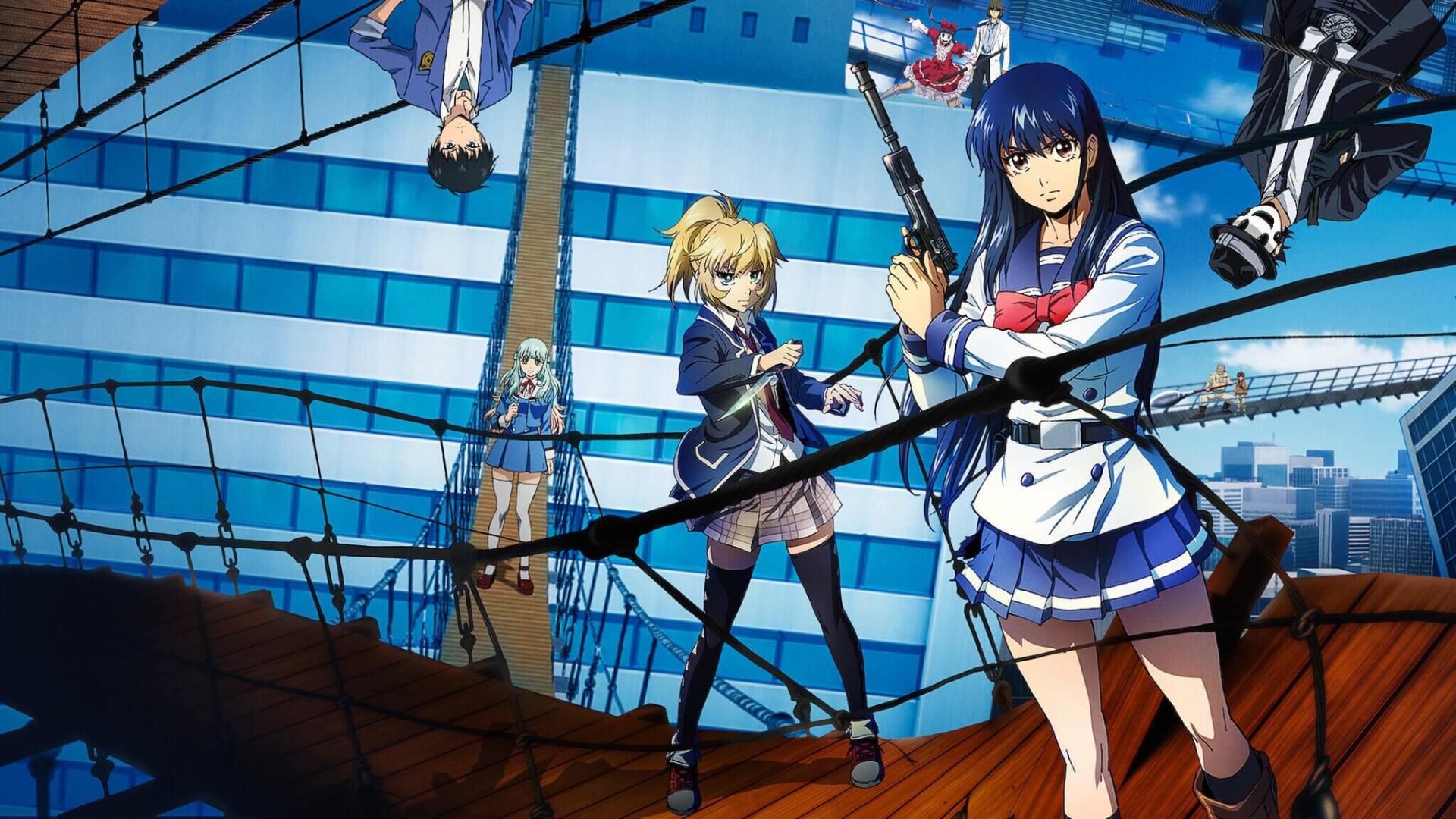 High-Rise Deck: Skyline HD Anime Wallpaper