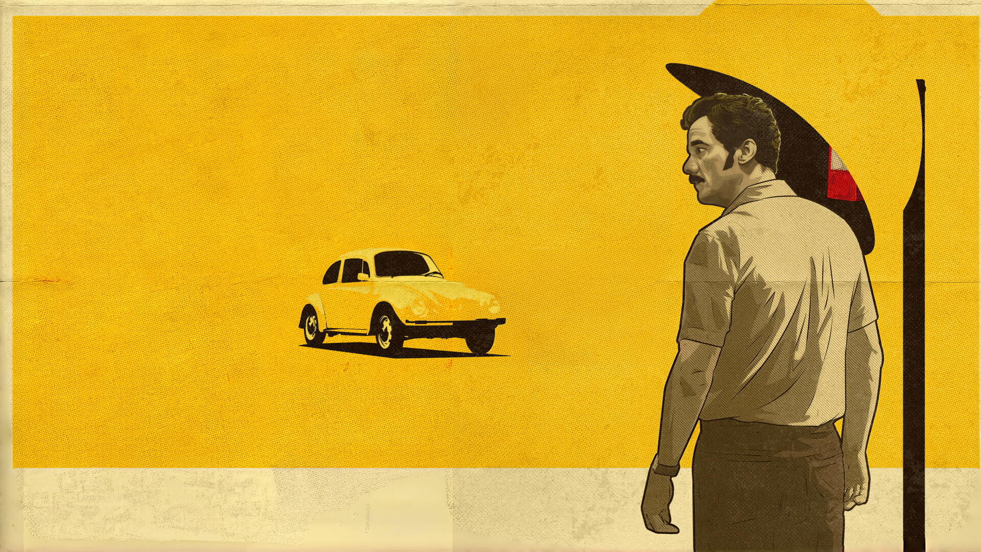 The Secret Agent — Yellow Noir 4K Ultra HD Wallpaper | 3840x2160 ...