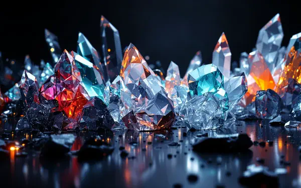 Prismatic Crystal Garden - 4K Ultra HD Wallpaper by QuantumCurator