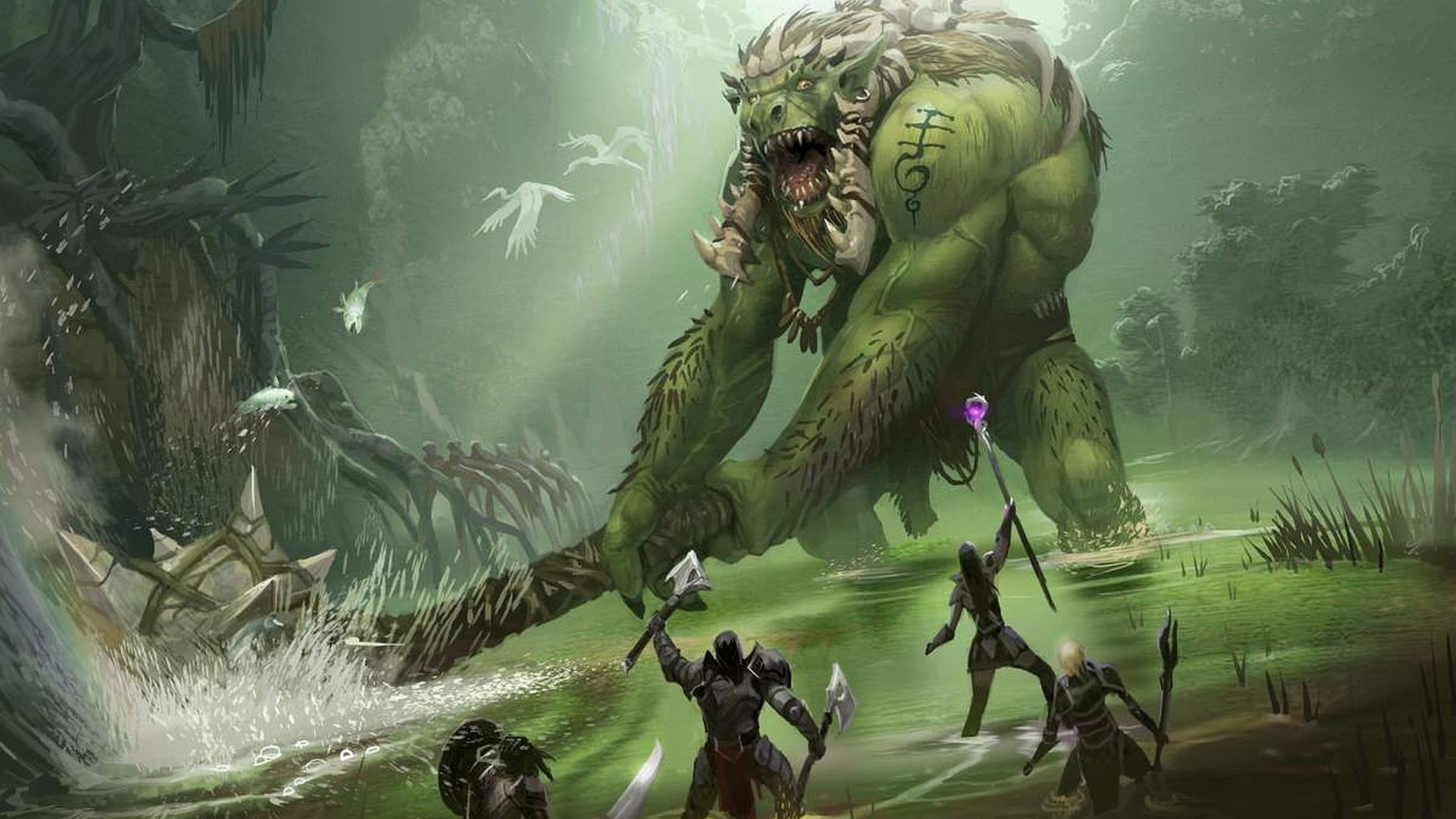 Marsh Colossus — HD Fantasy Creature Wallpaper | 1920x1080 | Wallpaper ...