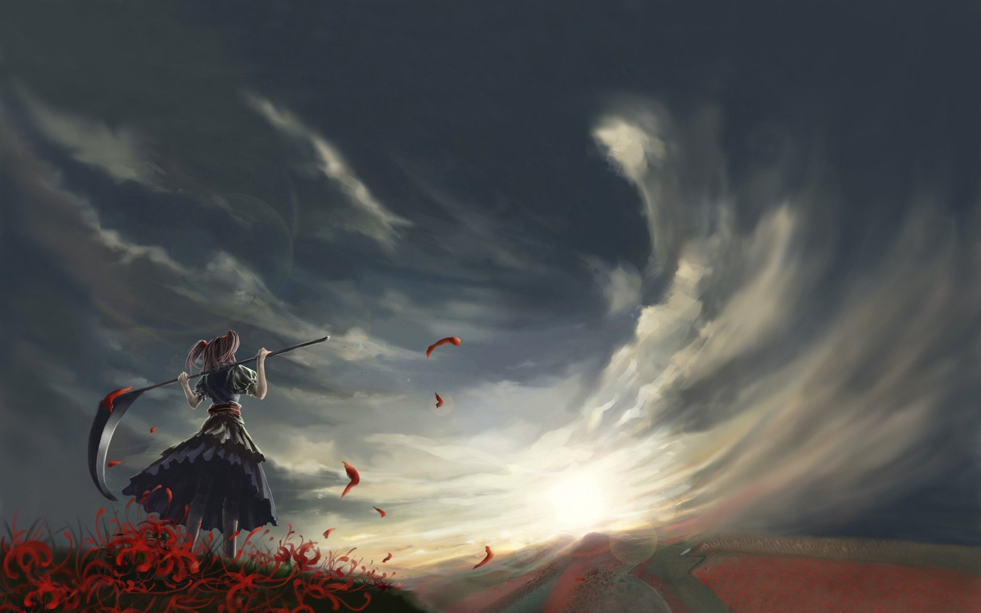 Komachi Onozuka Twintails Sky Touhou HD Wallpaper by 古早萌豚