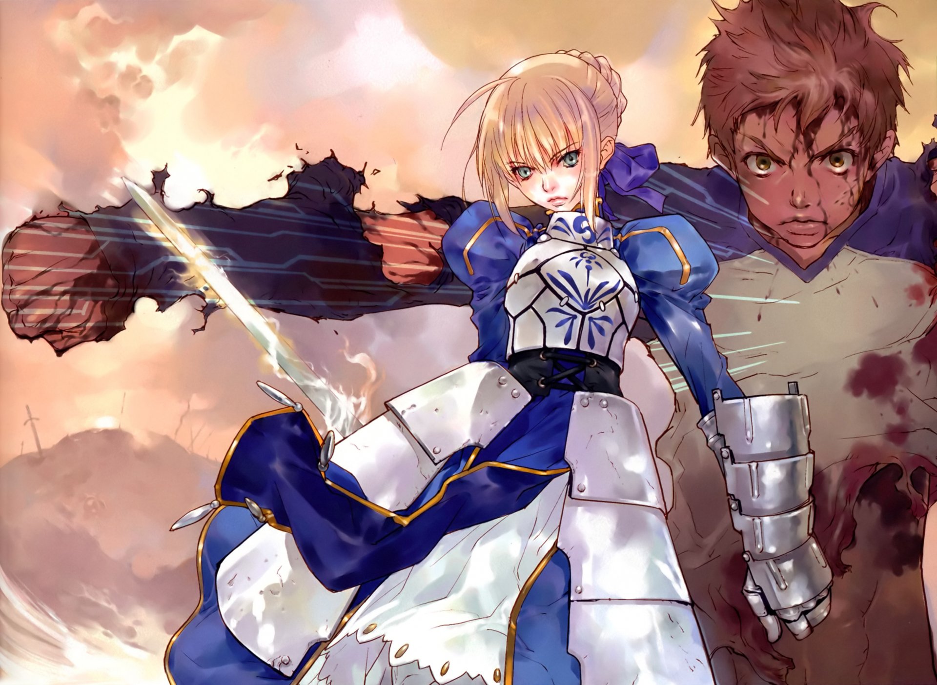 Fate/Stay Night HD: Shirou Emiya & Saber Stand United in Epic Anime Battle