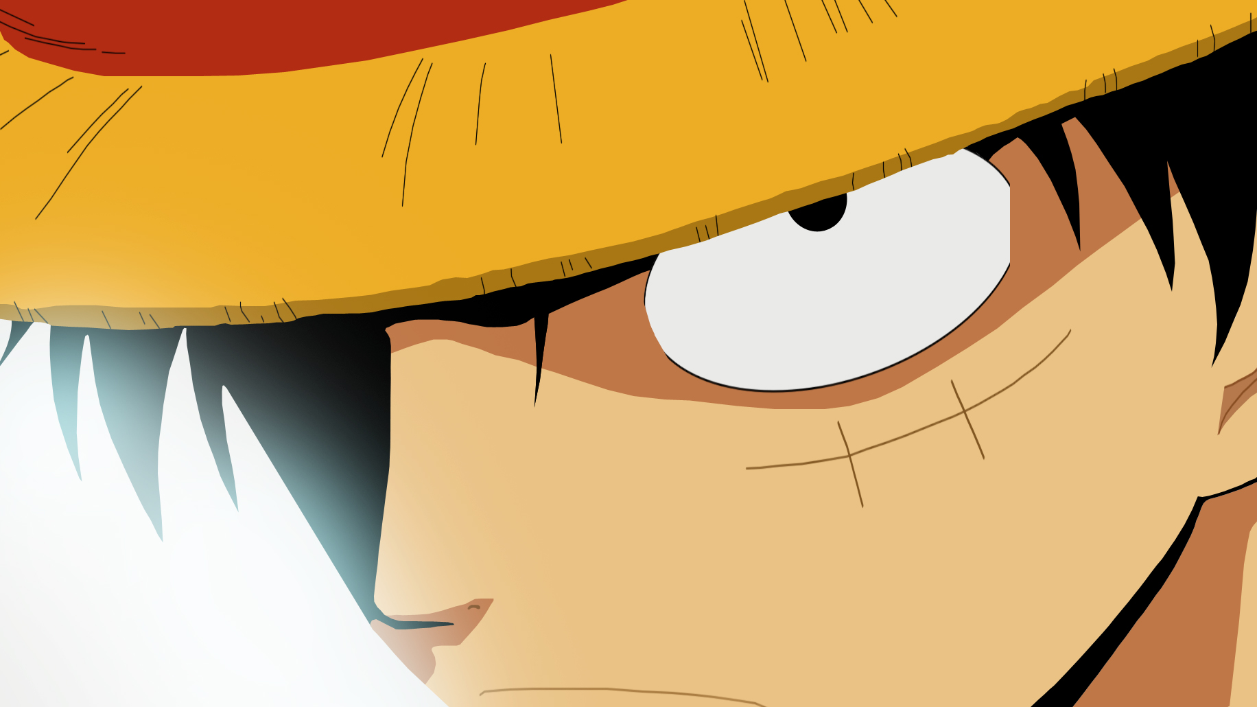 Epic One Piece HD Wallpaper: Luffy's Intense Stare