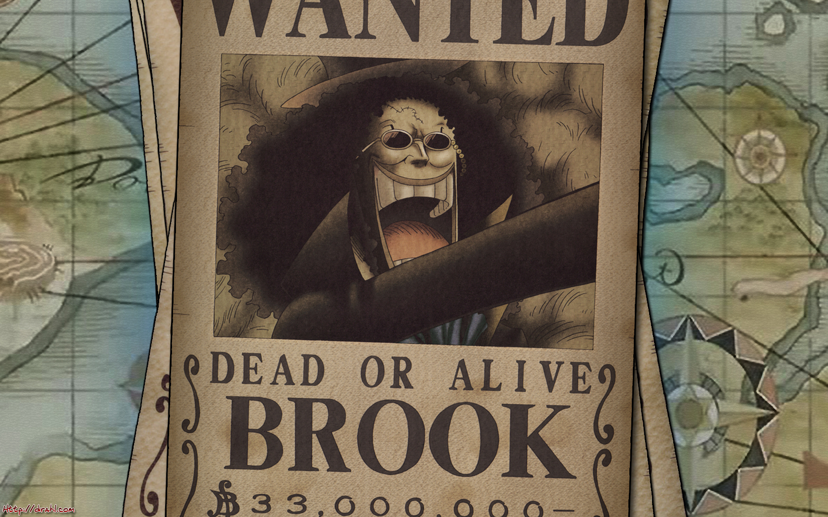 One Piece HD Wallpaper: Wanted - Brook