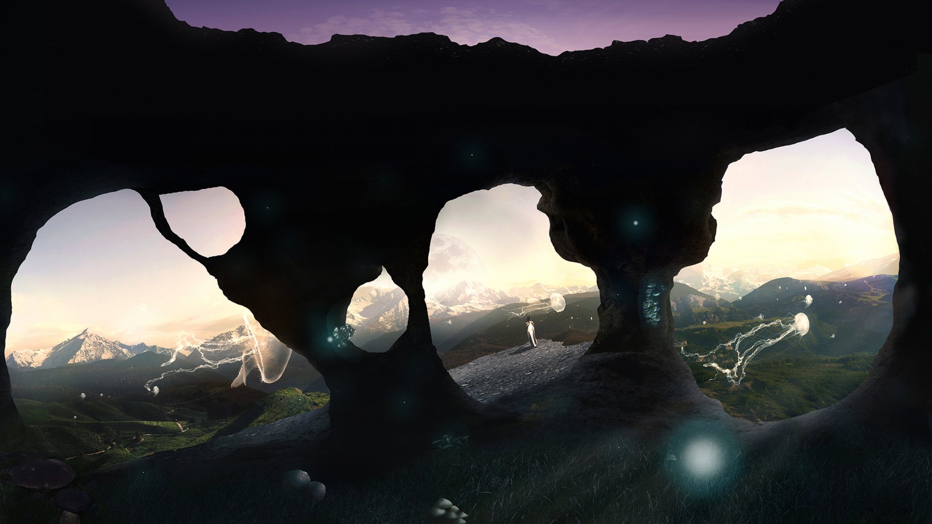 2K Quad HD Fantasy Landscape — Arches of the Luminous Vale | 2560x1440 ...
