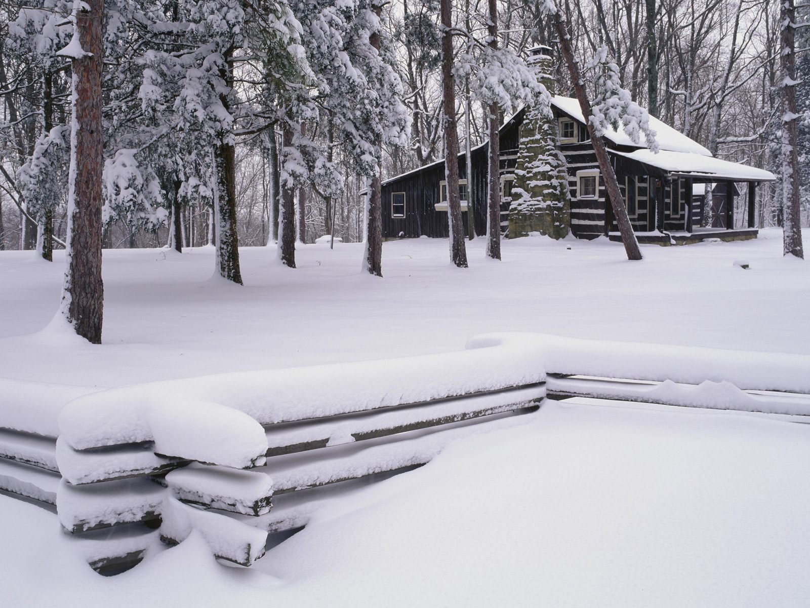 HD Winter Cabin - Snowbound Photography Wallpaper | 1600x1200 ...