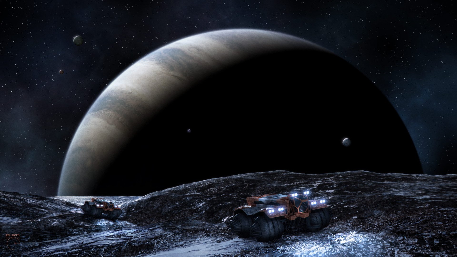 Download Sci Fi Planet Rise HD Wallpaper