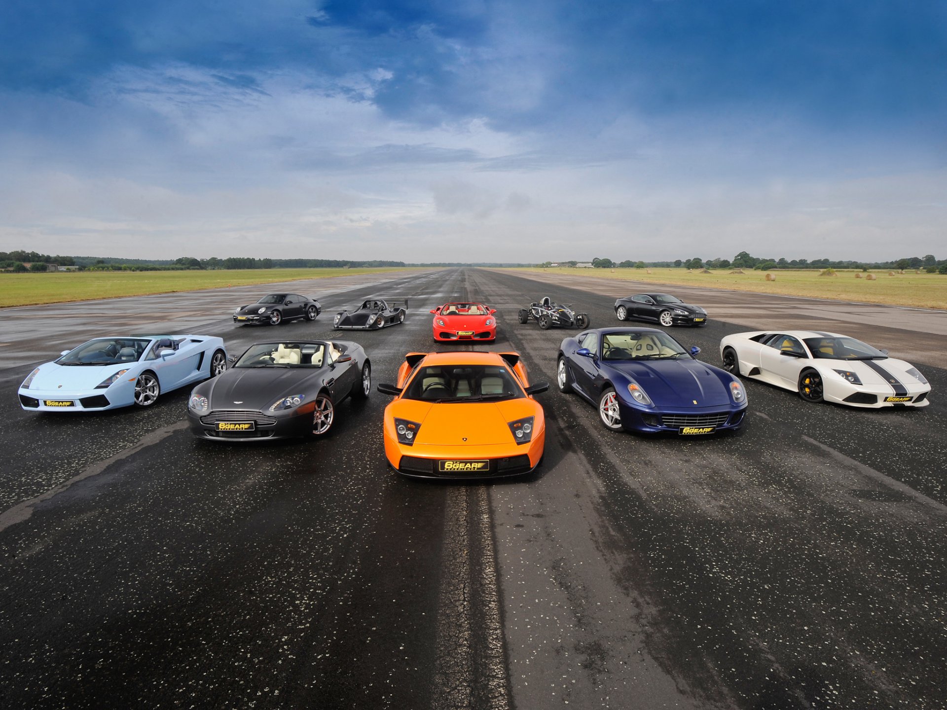 Top Gear HD Wallpaper: Iconic Cars on the Runway