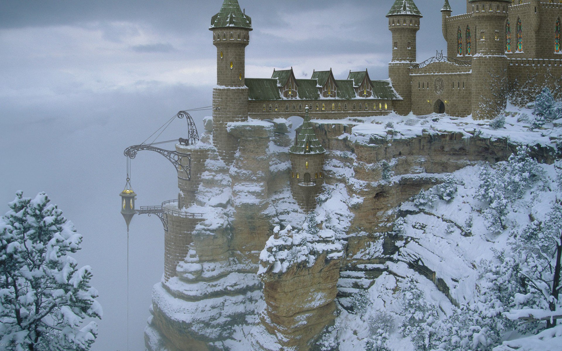 Winter's Enchanted Castle: A Snowy Fantasy in HD