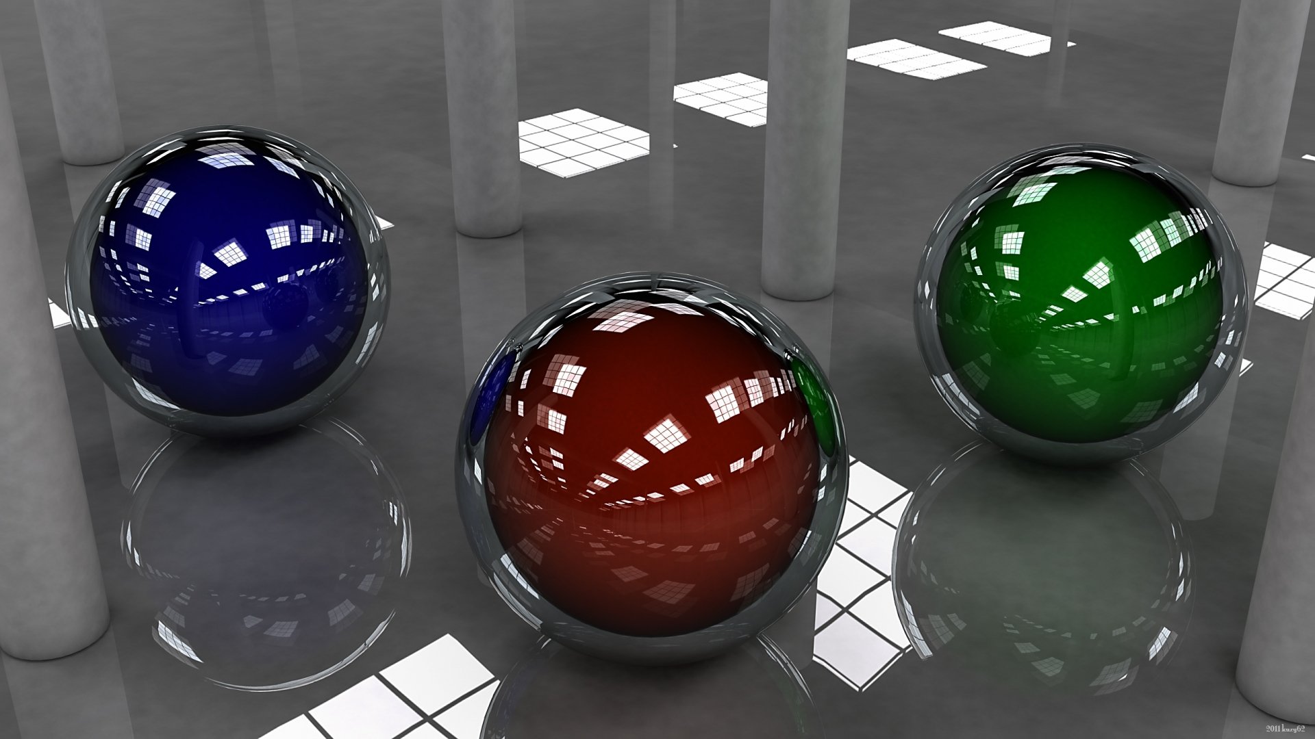 Reflective Realms: Artistic 3D HD Sphere Art Wallpaper | 2560x1440 ...