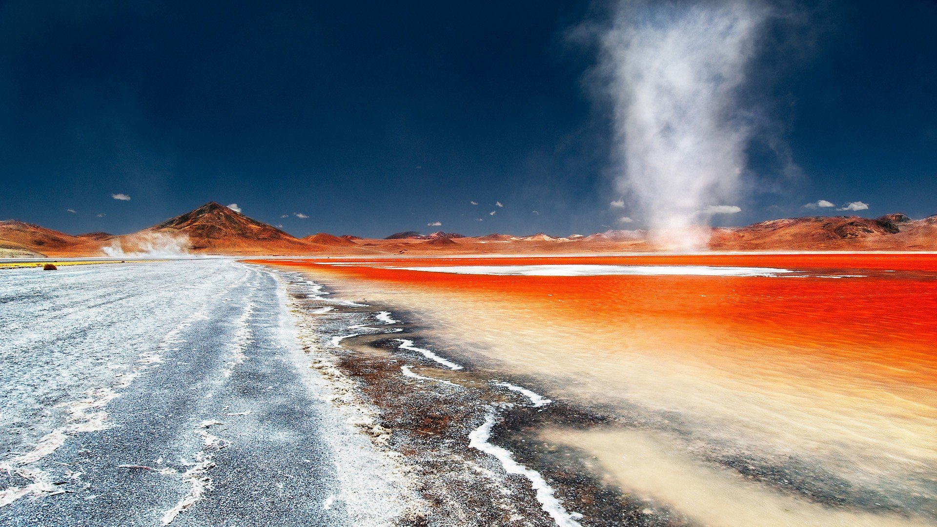 Volcanic Oasis: A Stunning Colorful Geothermal Landscape HD Wallpaper