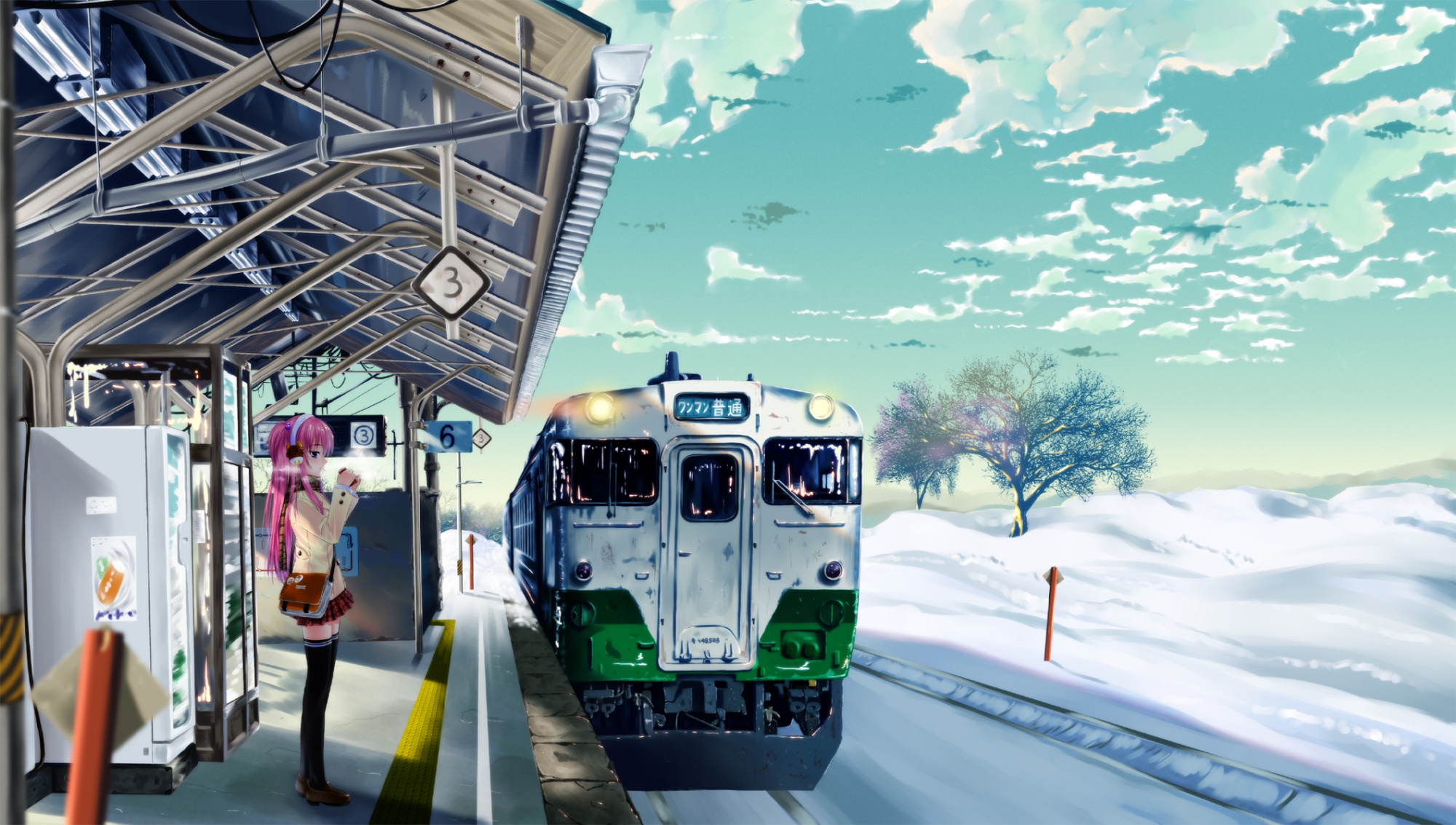 Download Train Winter Luka Megurine Anime Vocaloid Winter Anime Anime ...