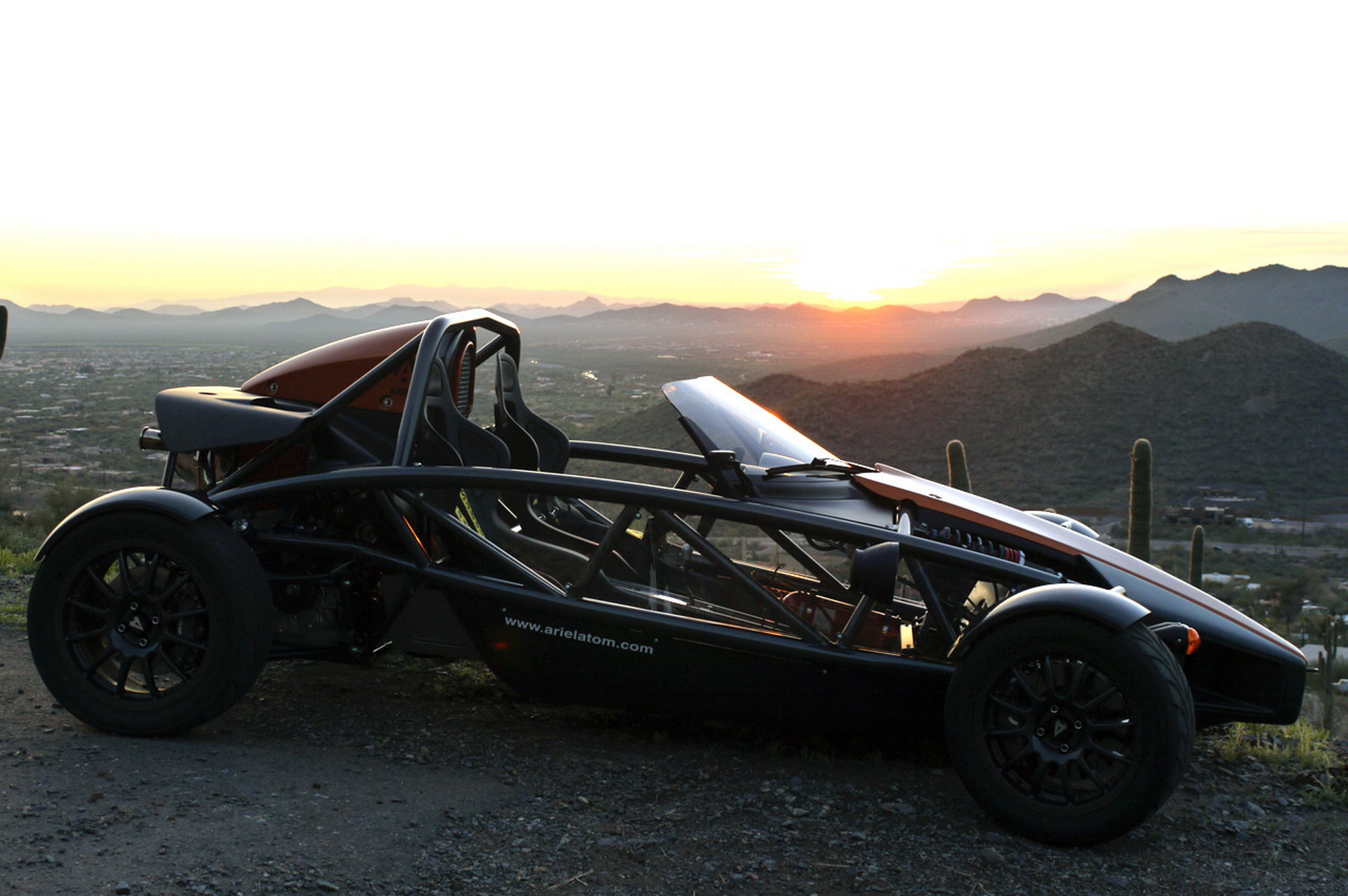 Download Reflection Black Car Race Car Vehicle Ariel Atom Wallpaper