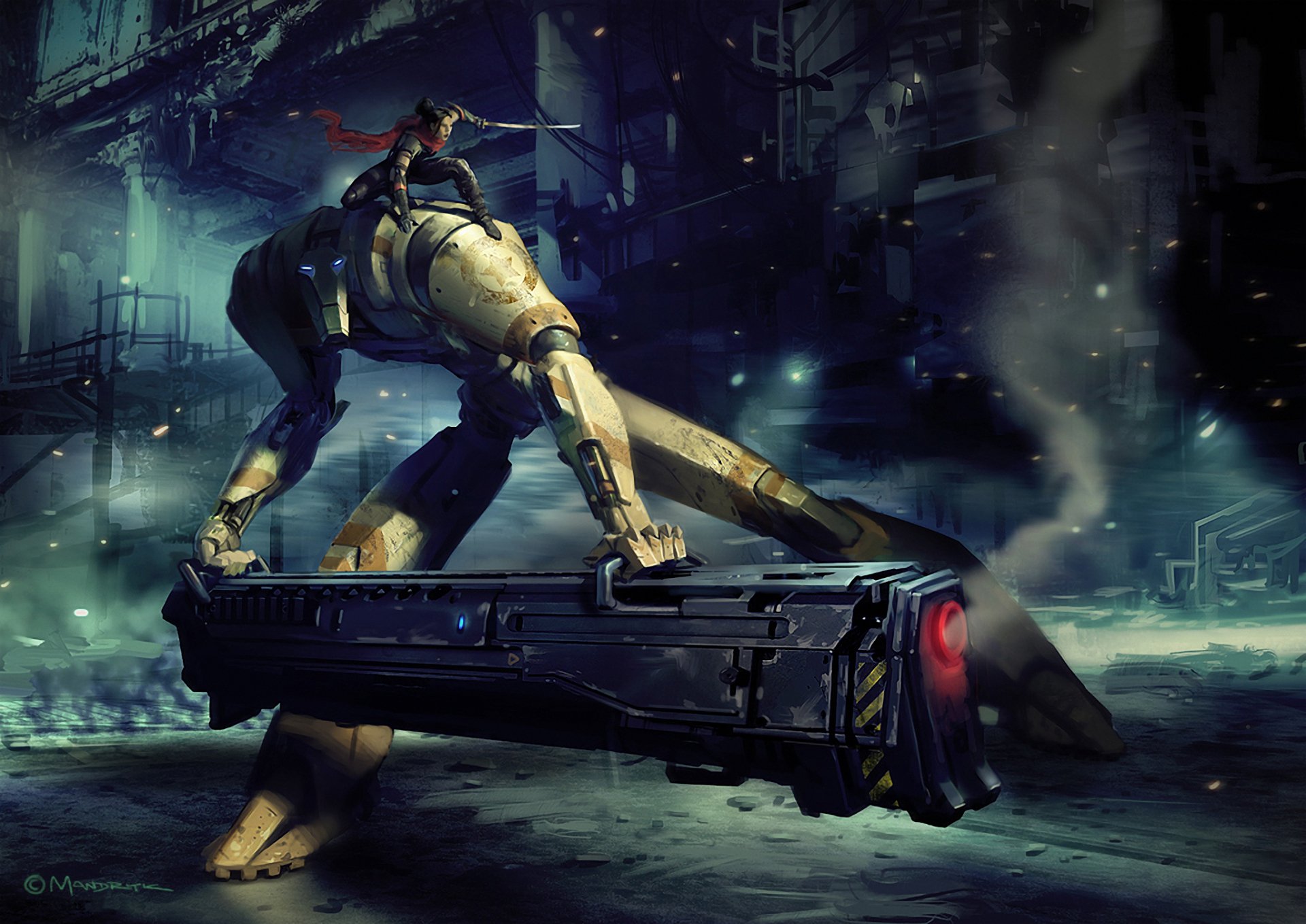 Epic Sci-Fi Robot HD Wallpaper by Mandryk