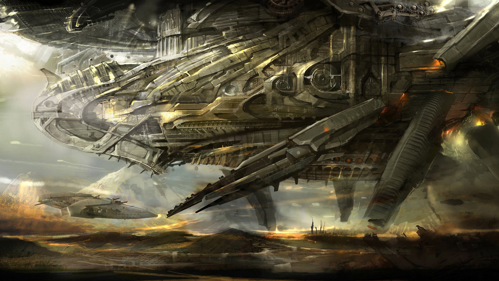 Epic Sci-Fi Spaceship HD Wallpaper: Journey to the Unknown