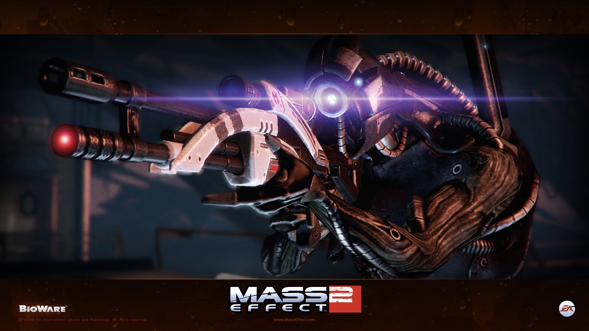 Legion's Precision Strike – HD Mass Effect 2 Wallpaper with Iconic Gun