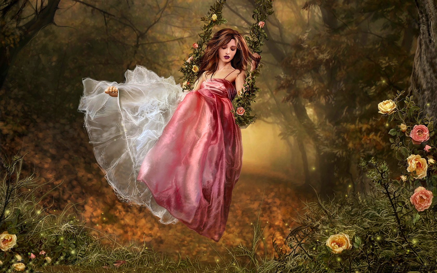 Enchanted Forest Muse - HD Fantasy Woman Wallpaper