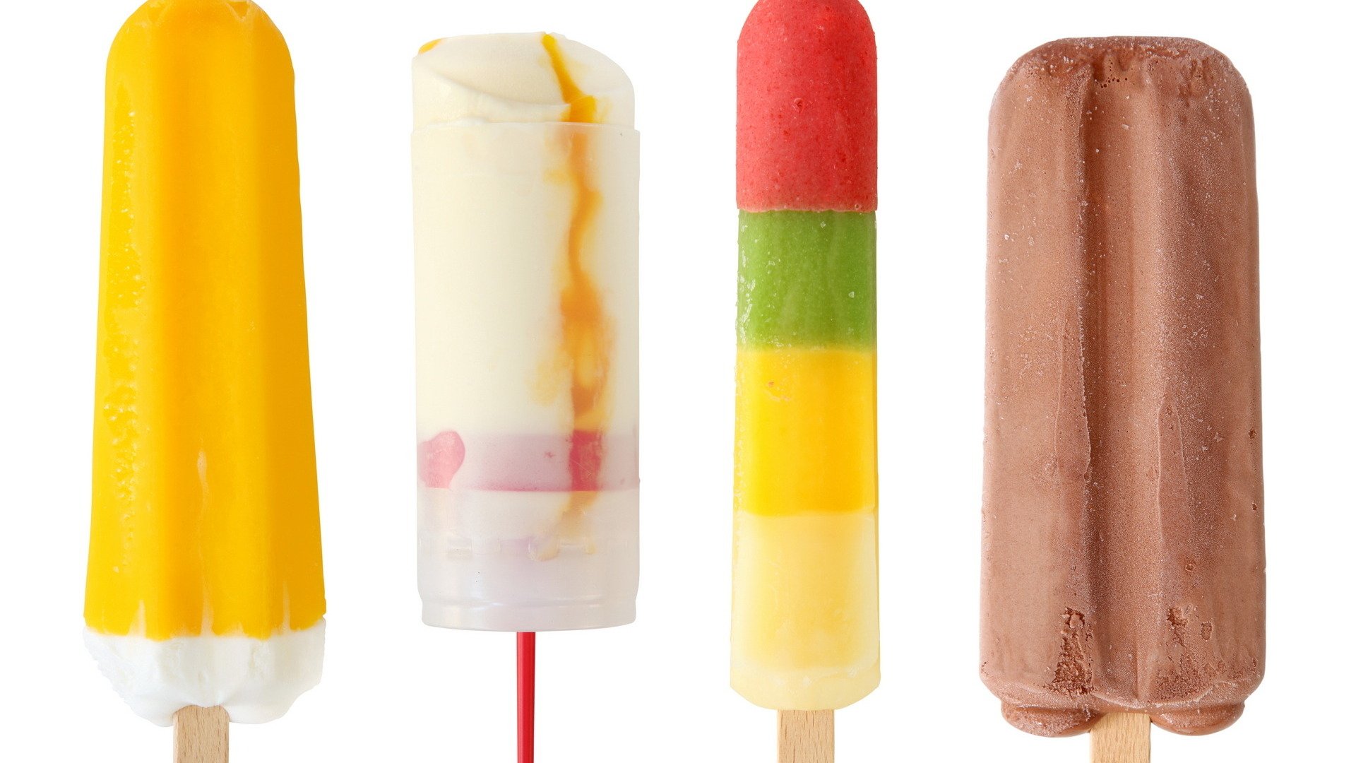Vibrant Popsicle Quartet — HD Ice Cream Wallpaper