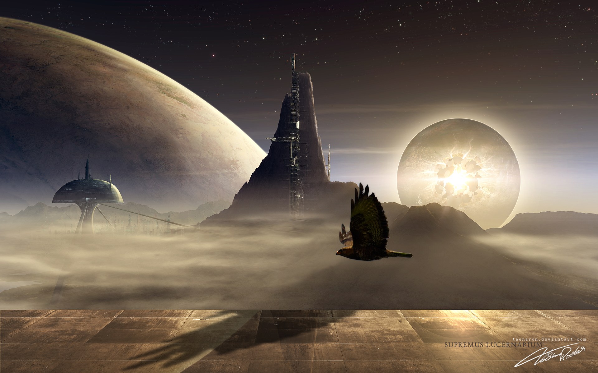 Epic Sci-Fi Landscape: HD Alien Worlds Unveiled by Tobias Roetsch