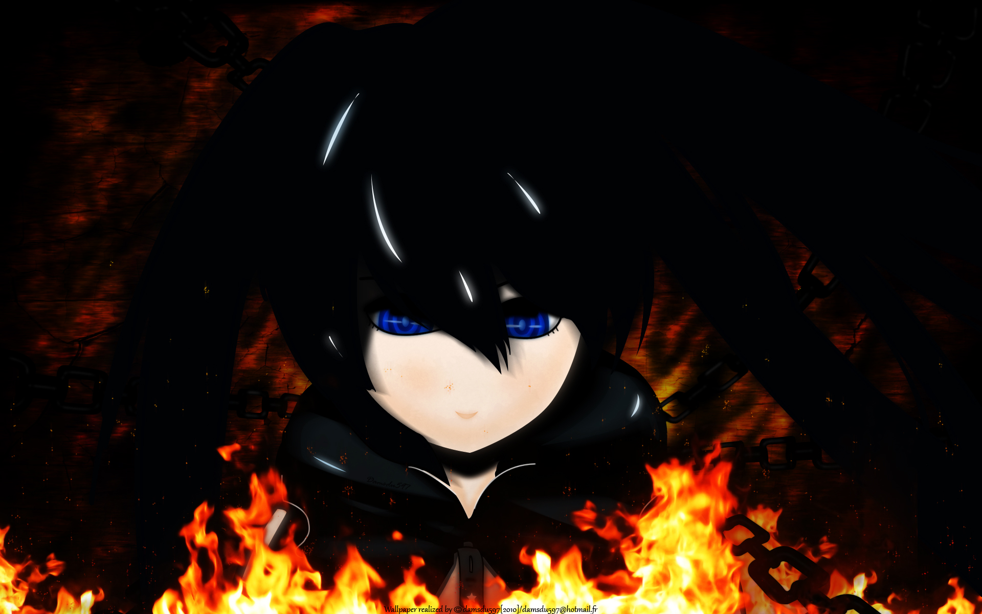 Download Fire Dark Anime Black Rock Shooter Dark Anime HD Wallpaper by huke