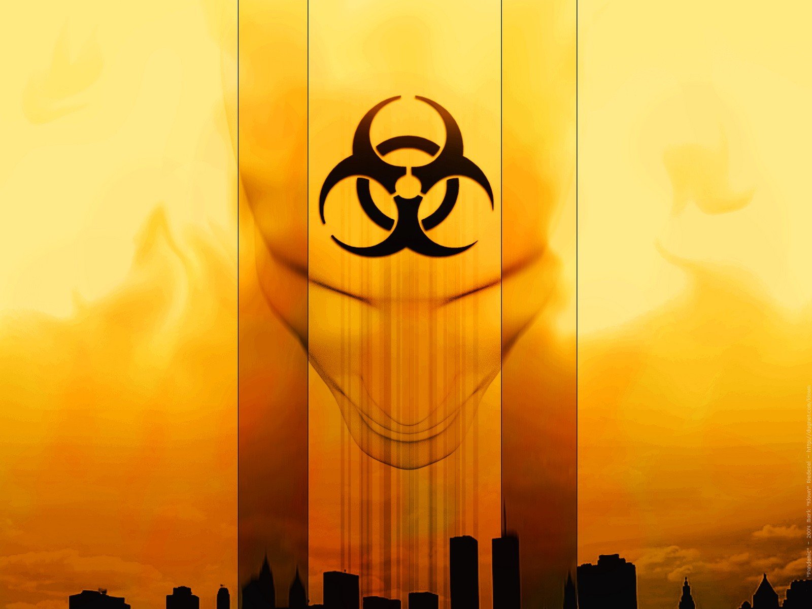 Biohazard Warning: Yellow-Black Sci-Fi HD Wallpaper