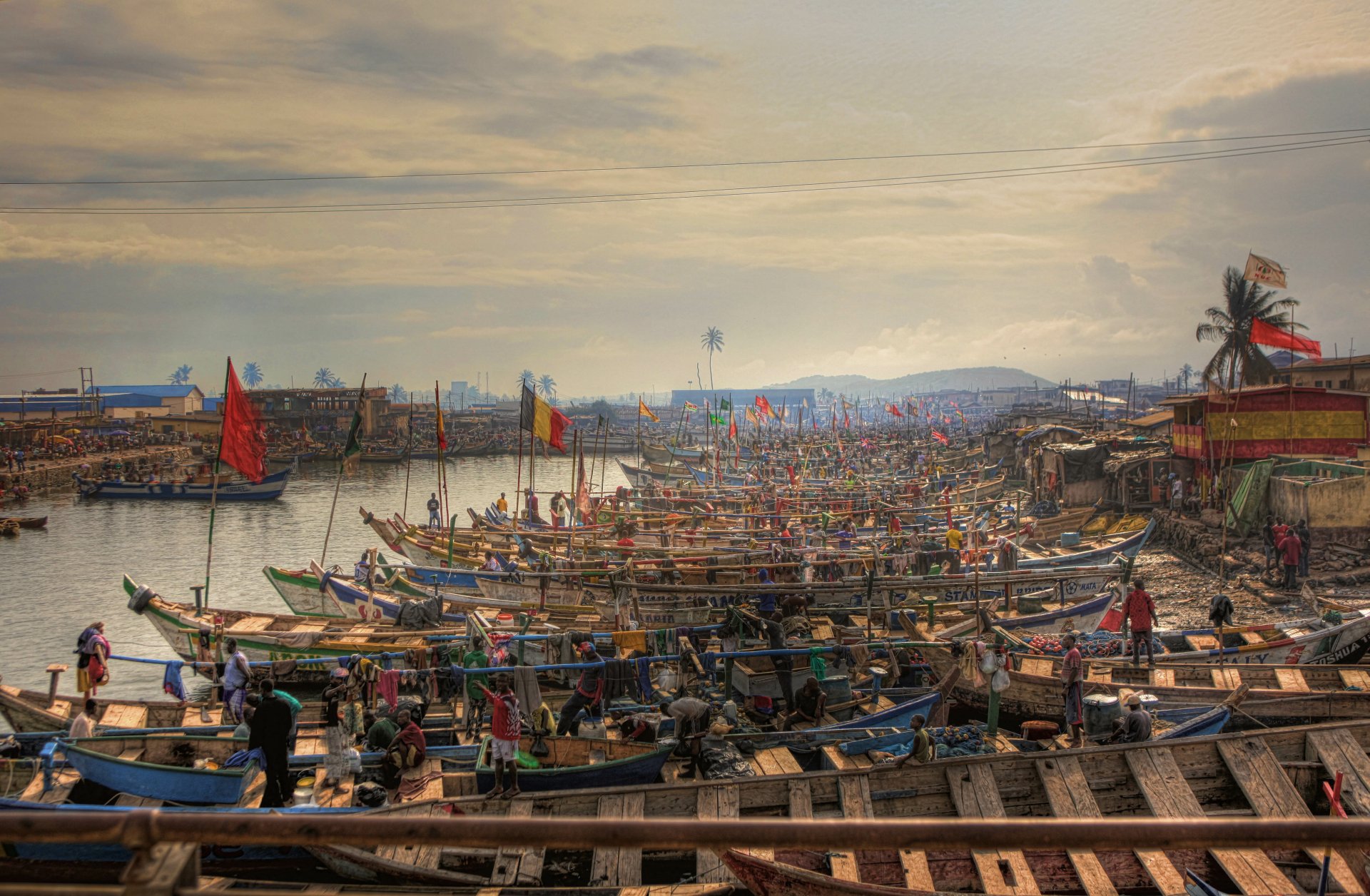 4K Artistic Harbor Painting: A Vibrant Canvas of Boats and Ocean Life ...