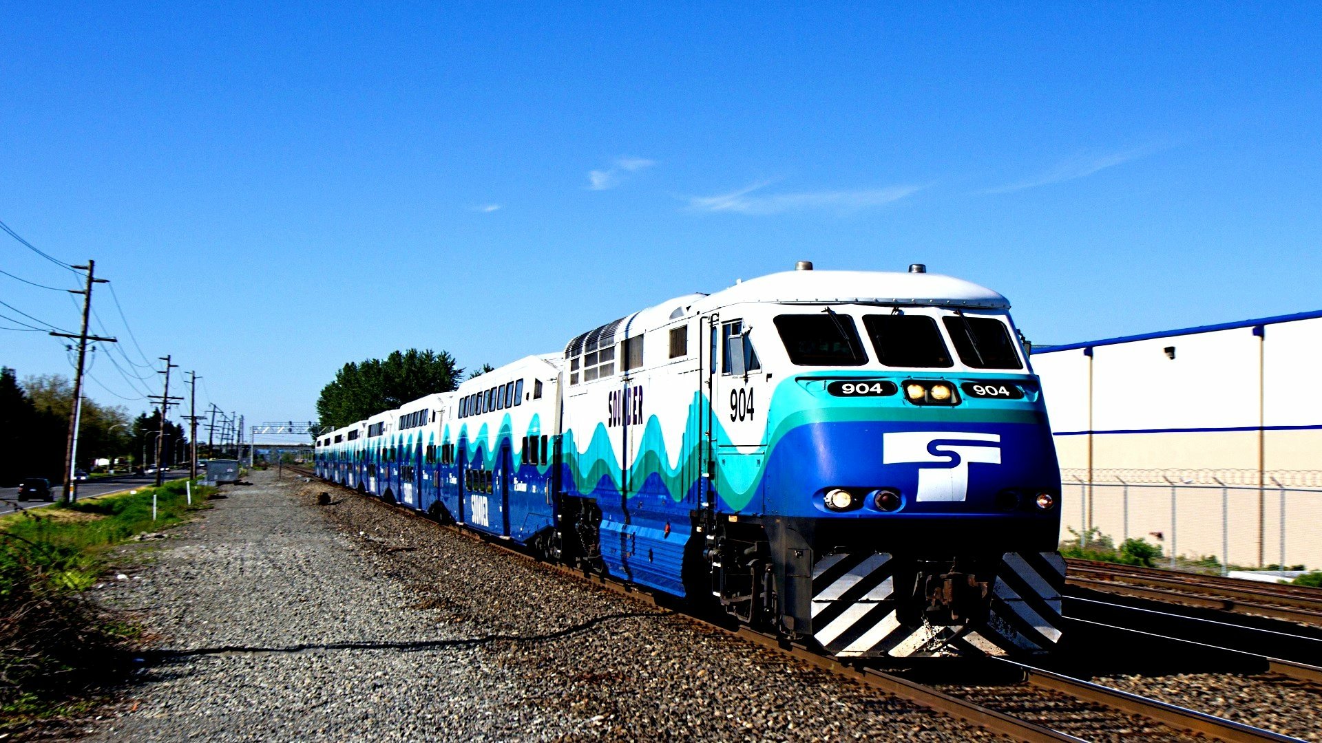 High-Definition Train Journey: Sleek Vehicle Racing the Rails