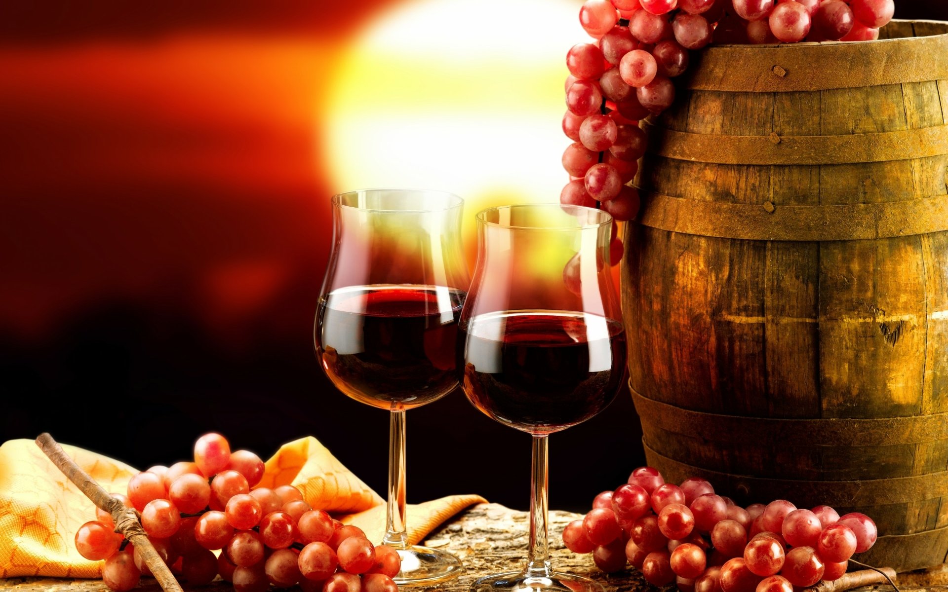 Sunset Cheers: Rich Wine & Fresh Grapes HD Wallpaper | 2880x1800 ...