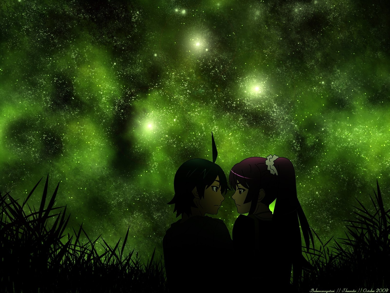 Koyomi & Hitagi: Monogatari HD Wallpaper Bliss