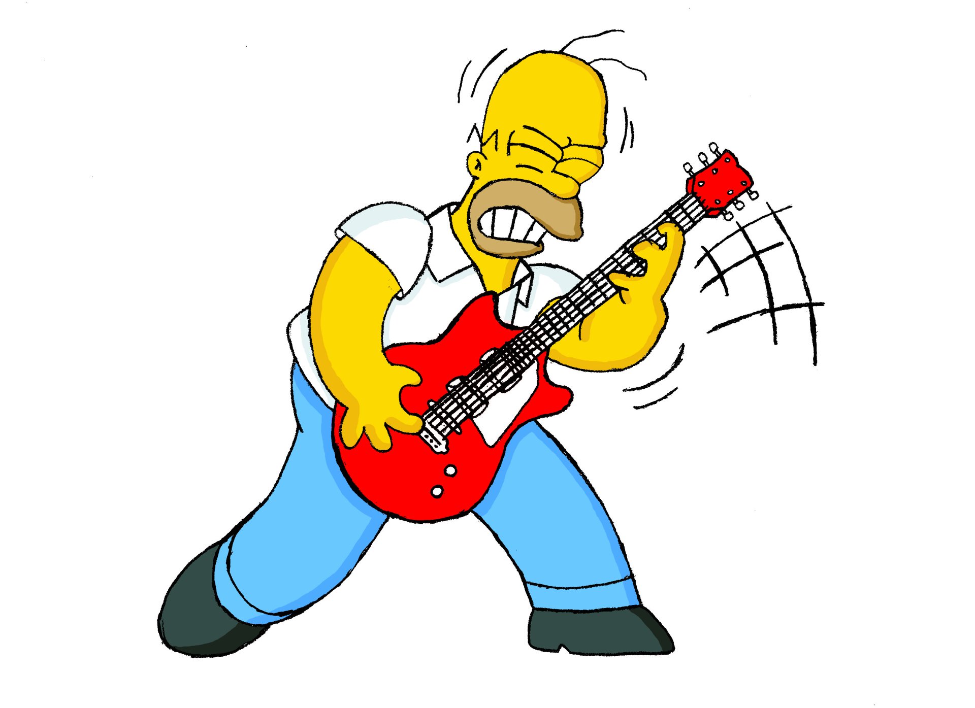 Homer Rocks Out — The Simpsons 2K Quad HD Wallpaper