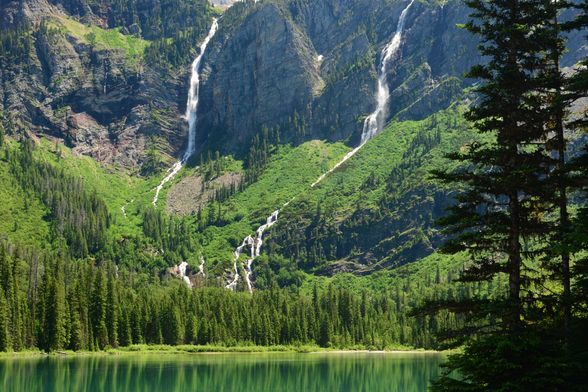 Glacier National Park's Avalanche Lake: Majestic Waterfalls & Mountain ...