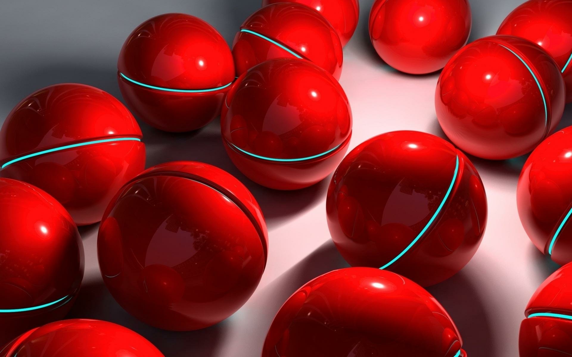 HD 3D Abstract Red Spheres – CGI Art Wallpaper