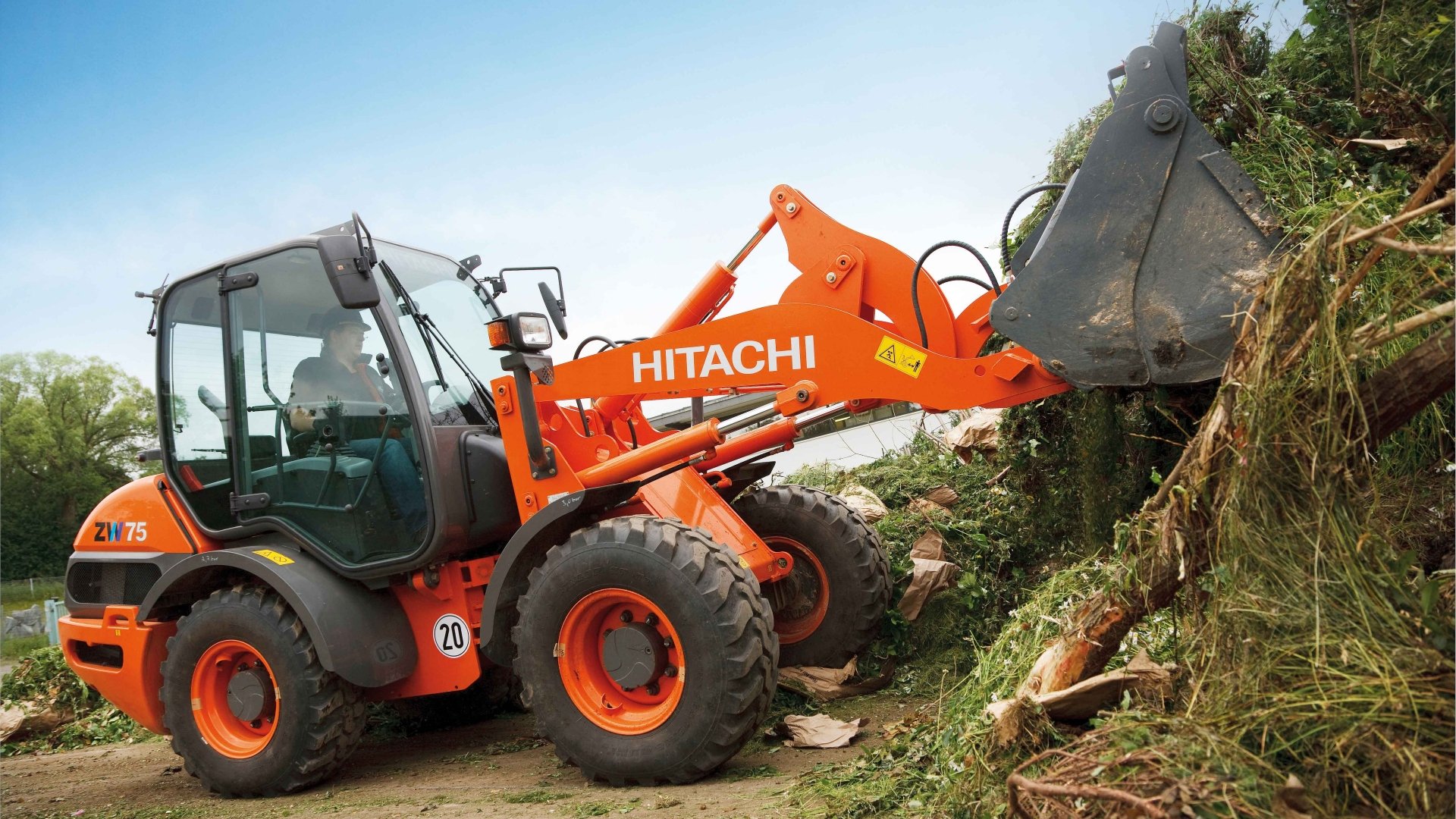 Download Hitachi ZW75 Vehicle Wheel Loader 4k Ultra HD Wallpaper