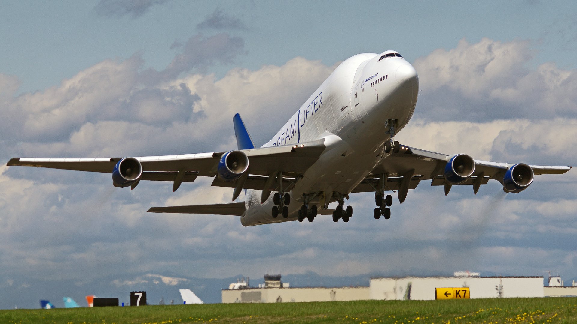 Boeing 747 Dreamlifter HD Wallpaper – Mighty Dreamlifter Takes Flight