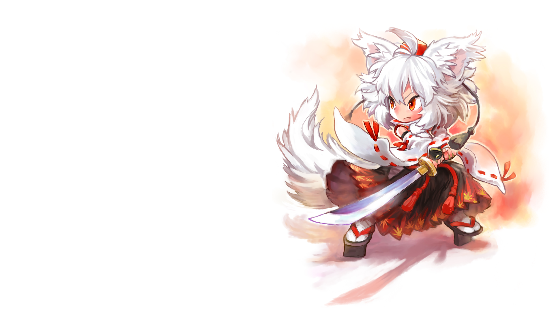 Momiji Inubashiri HD Wallpaper - Fierce Red-Eyed Sword Warrior from ...
