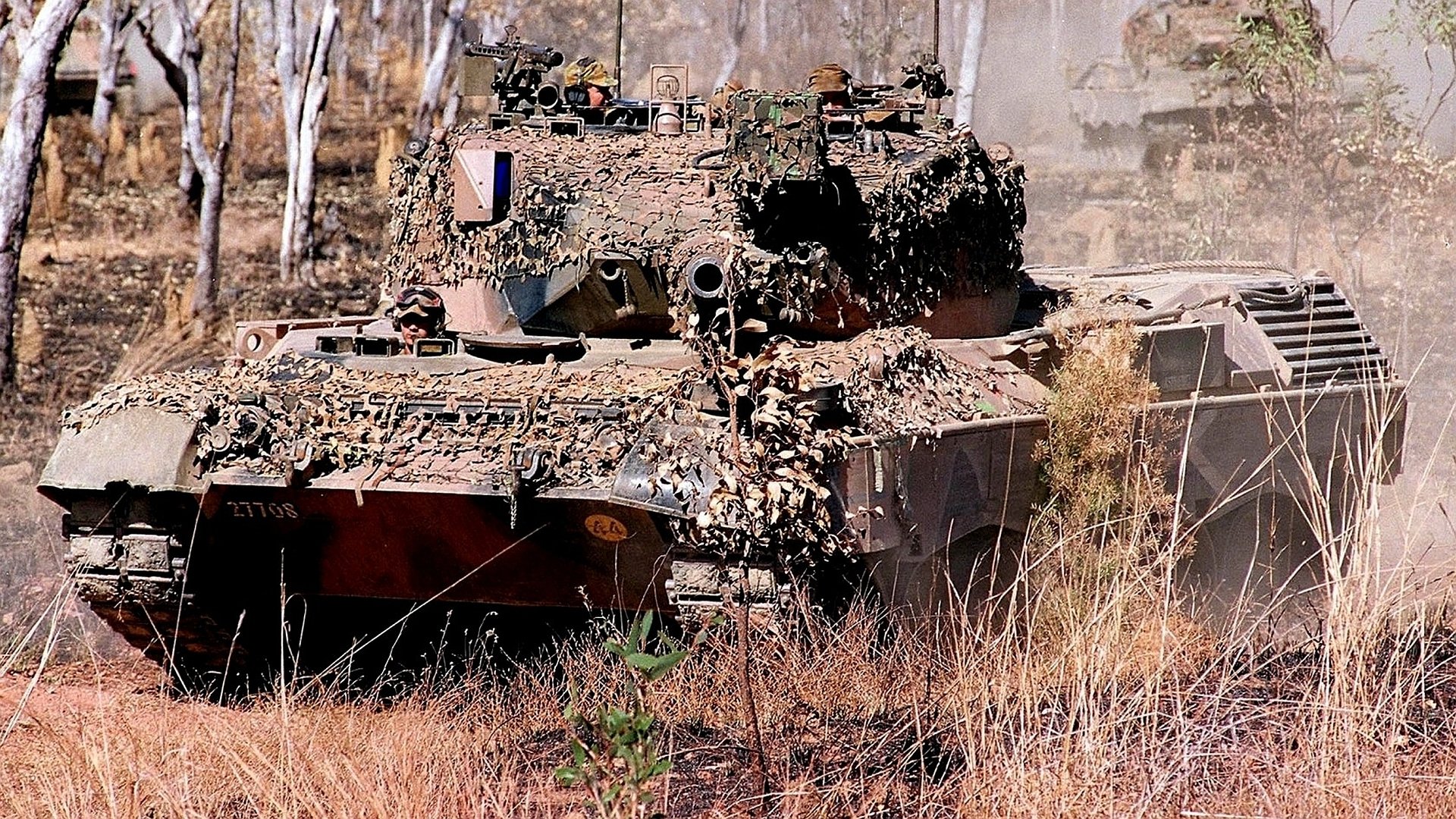 Camouflaged Leopard Tank — HD Military Wallpaper