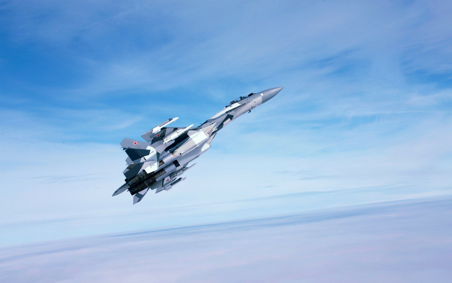 Sukhoi Su-35 Soaring: HD Military Jet Wallpaper