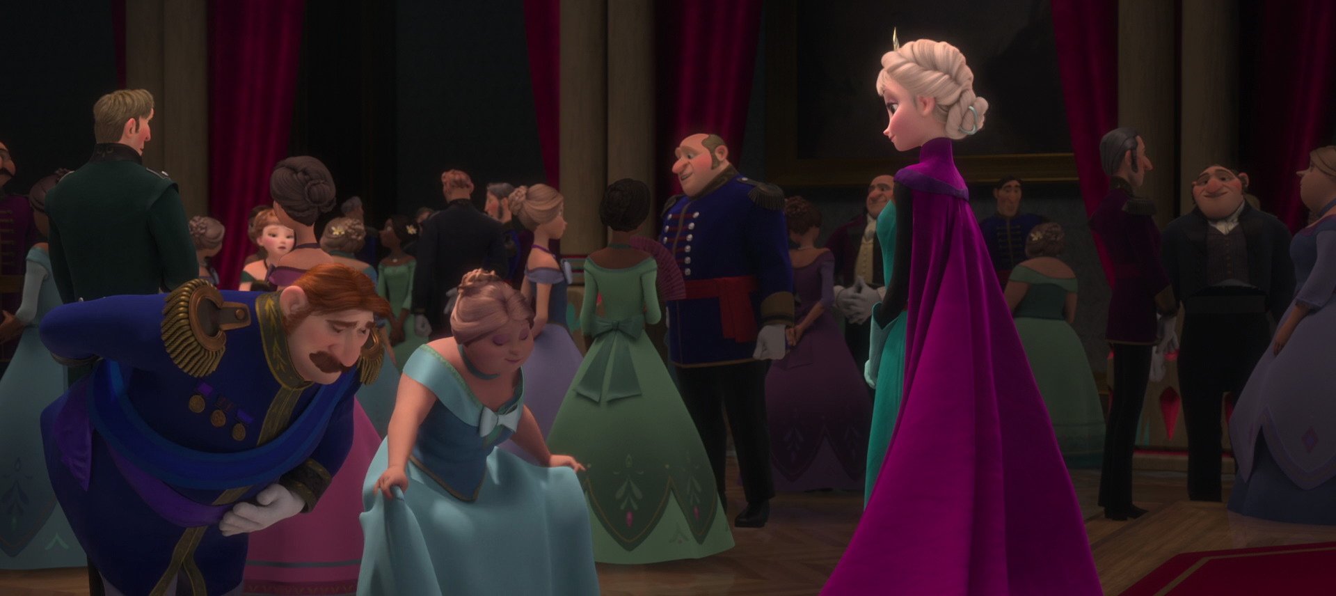 Elsa's Royal Ball — Frozen (Movie) HD Wallpaper | 1920x856 | Wallpaper ...