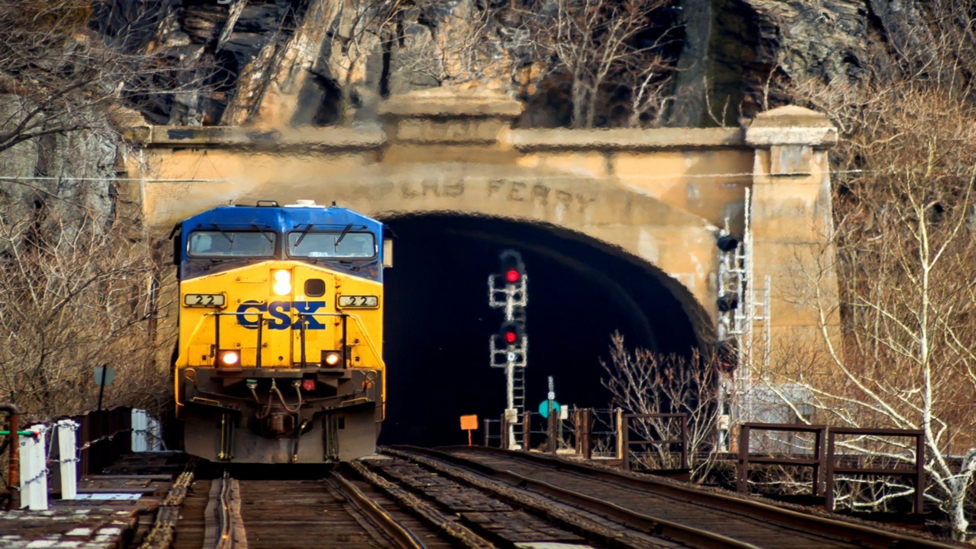 HD Train Journey: Powerful Locomotive Emerging from Tunnel by Adnan Akhtar
