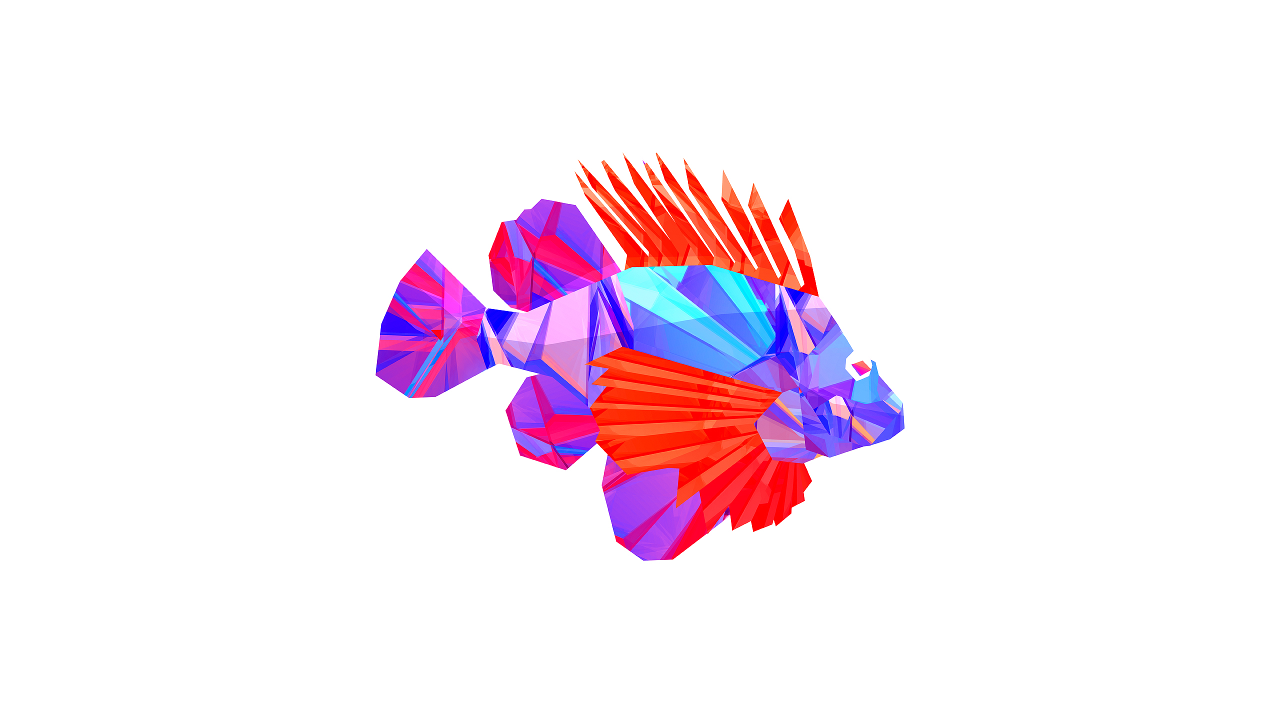 Abstract Faceted Fish HD Wallpaper: Vibrant Geometric Underwater Art by ...