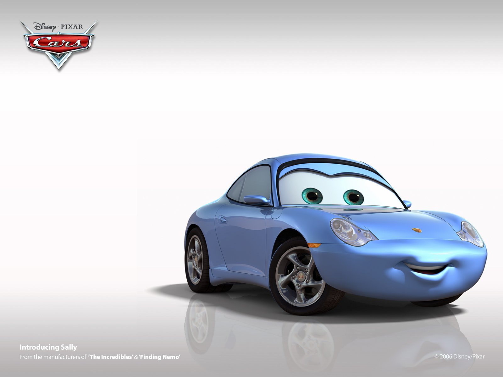 Cars Pixar HD: Charming Blue Racer Wallpaper
