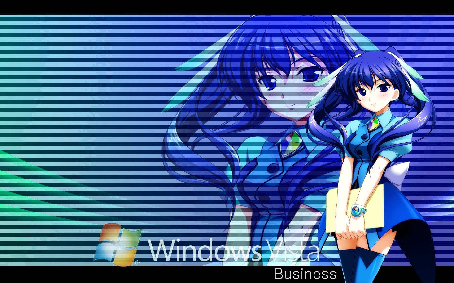 Vibrant Os-tan HD Wallpaper: Windows Vista Anime Delight