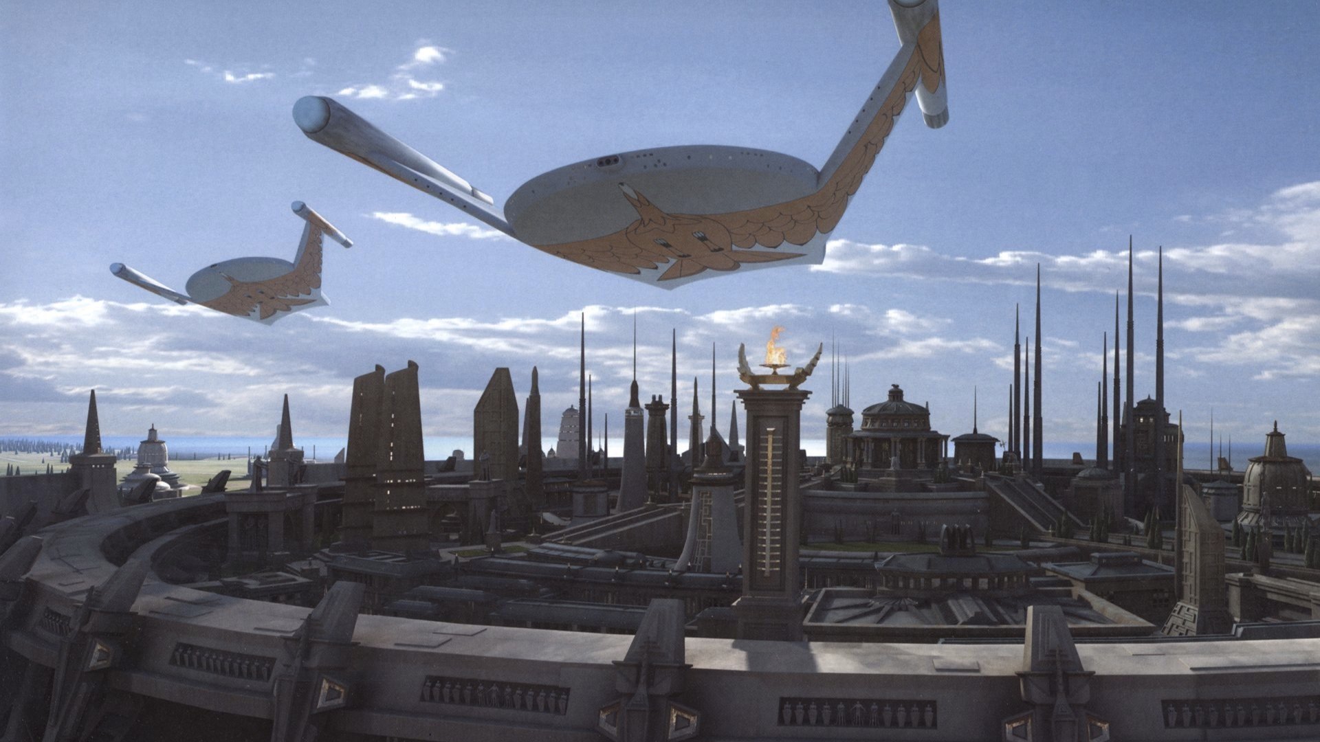 Dawn Above the Federation Spacedock — Star Trek 4K Ultra HD Wallpaper