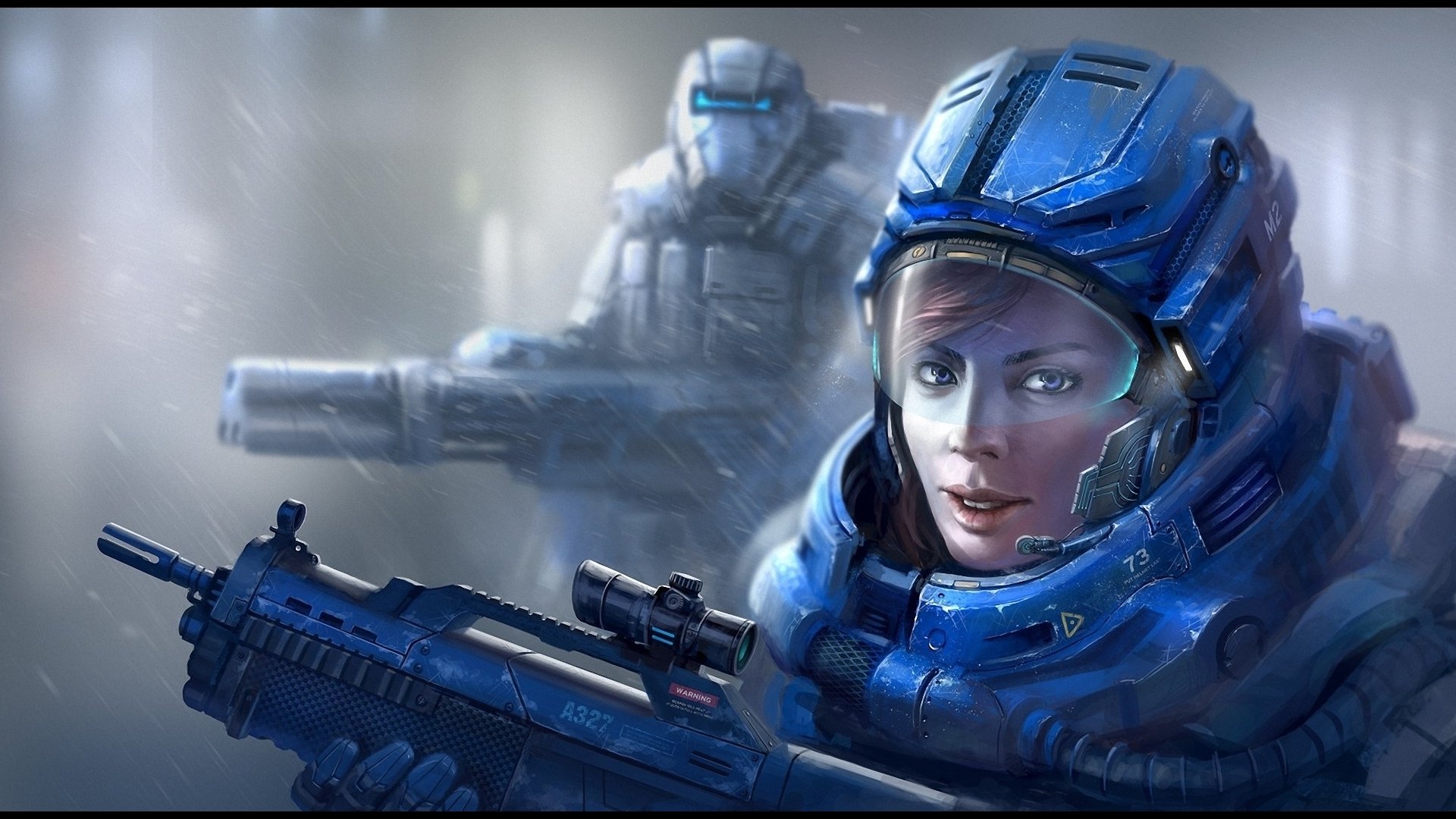 Download Sci Fi Woman Warrior HD Wallpaper by Alex Ichim