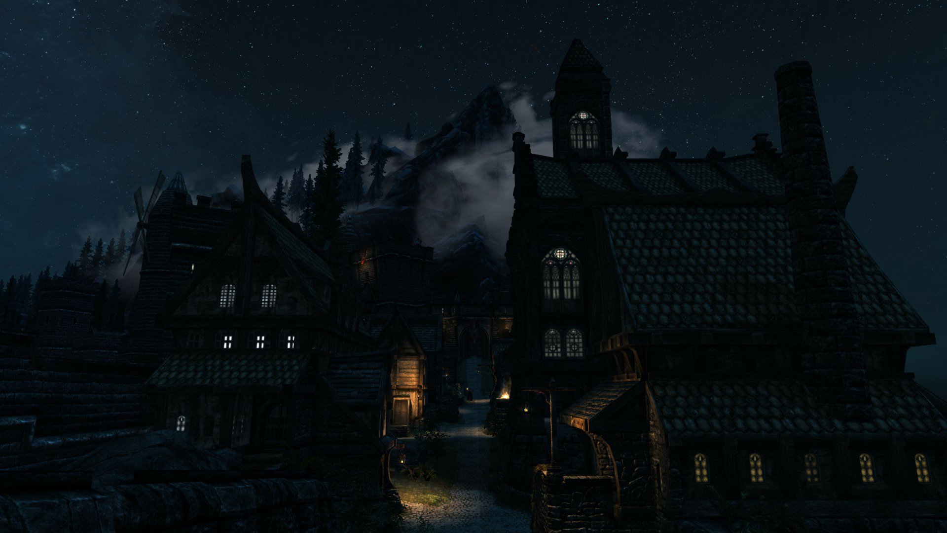 The Elder Scrolls V: Skyrim — 2K Quad HD Nightscape Wallpaper by Ankho