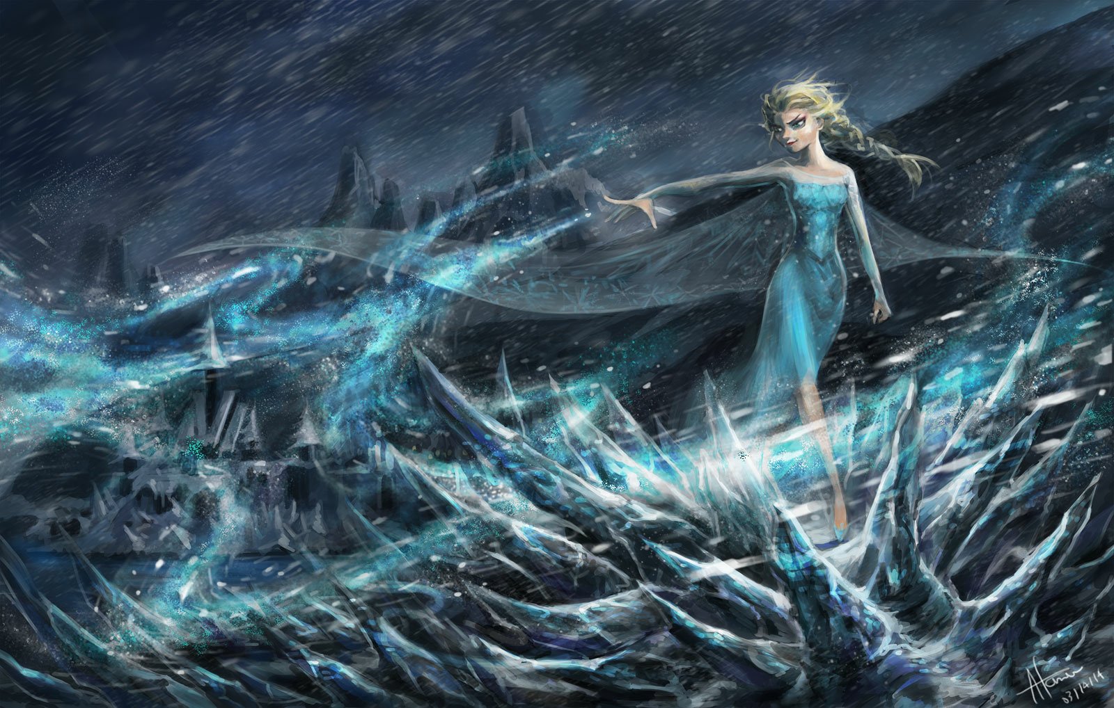 Elsa’s Frosty Majesty: Stunning HD Frozen Movie Wallpaper