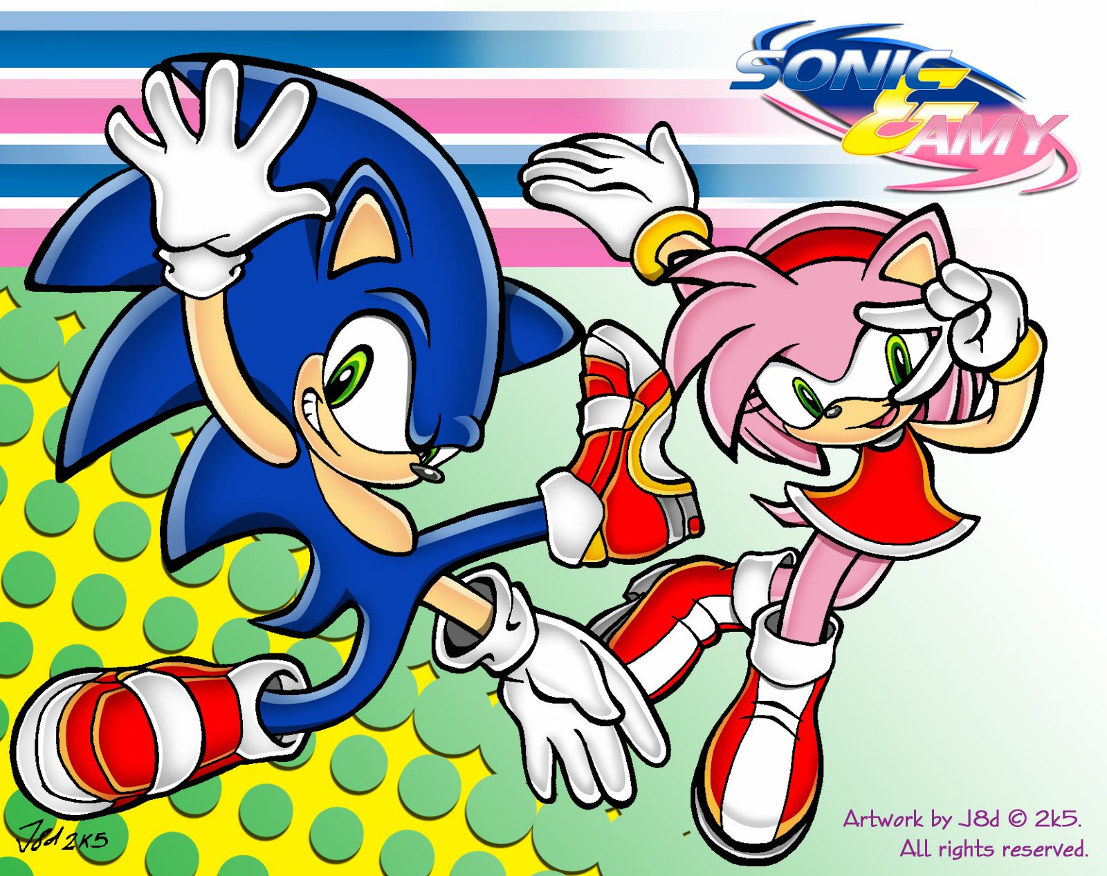 Sonic & Amy Rose HD Wallpaper – Iconic Video Game Duo in Action